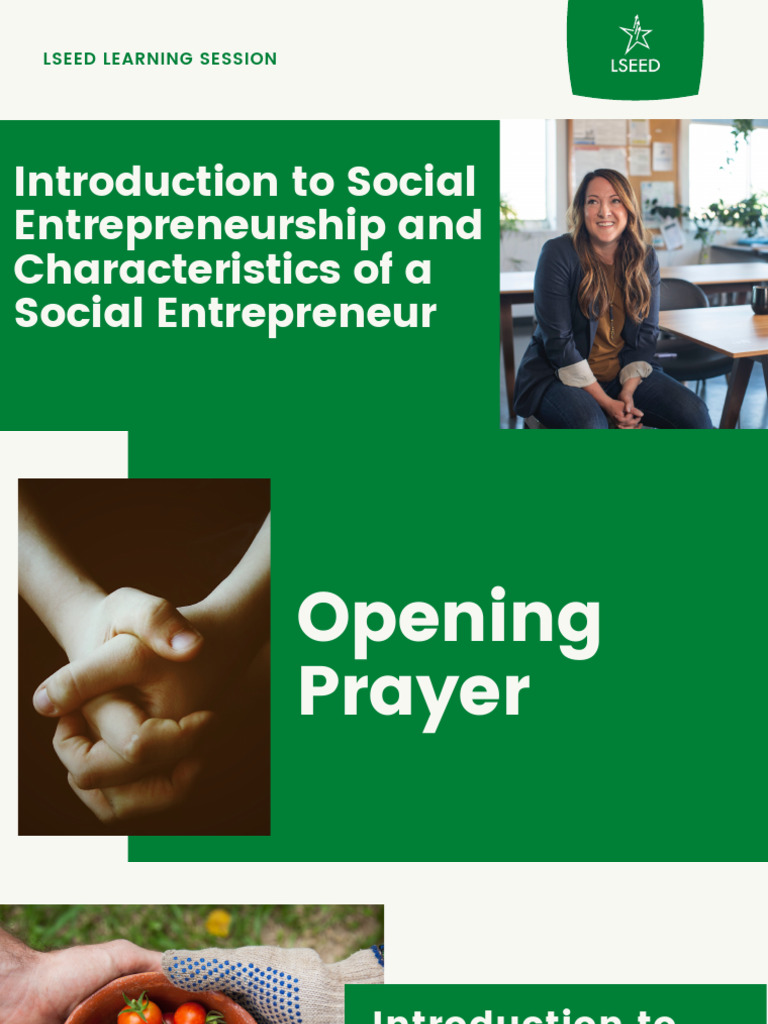 Introduction To Social Entrepreneurship and Characteristics of A Social ...