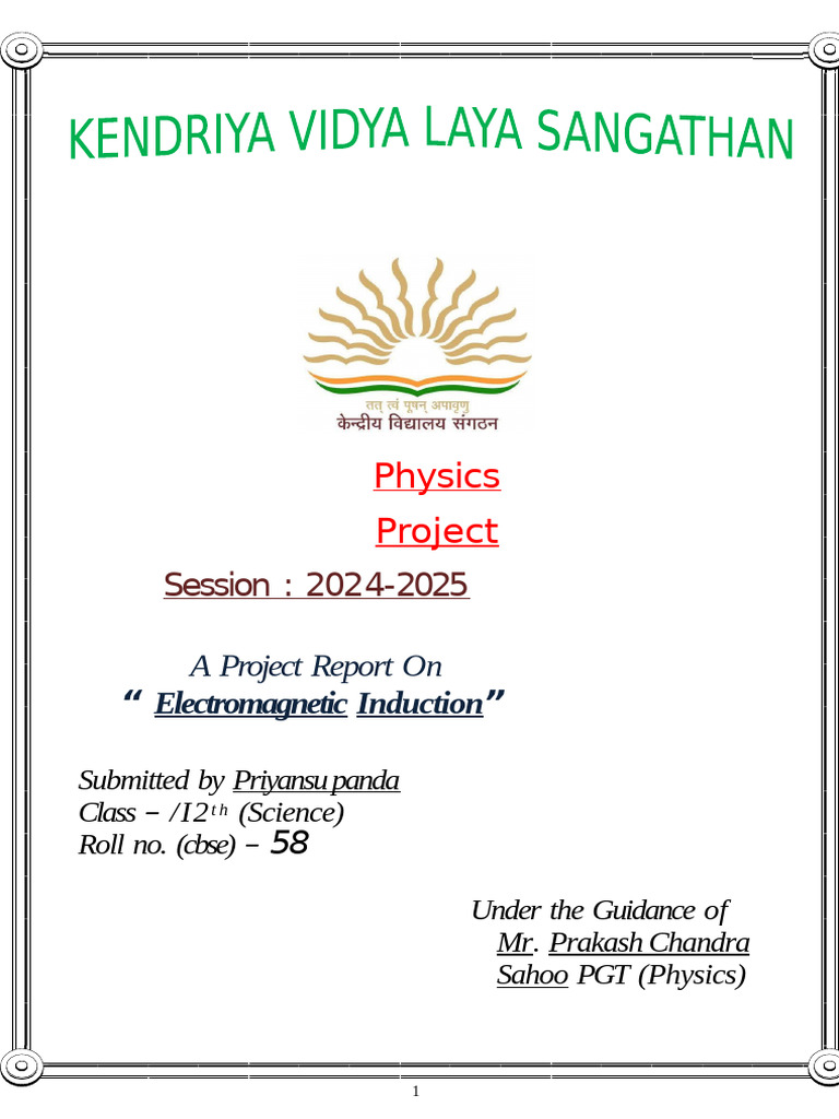 518901864 Physics Project Class Xii 2021 22 Investigatory Project Pdf Electromagnetic