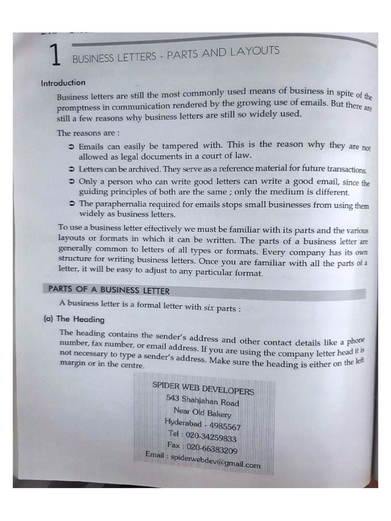 Letters Parts and Layouts | PDF
