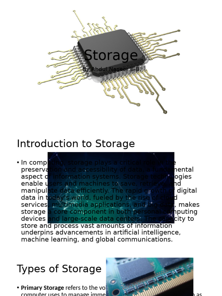 Storage by Abdul Naseer 8-B | PDF | Computer Data Storage | Read Only Memory