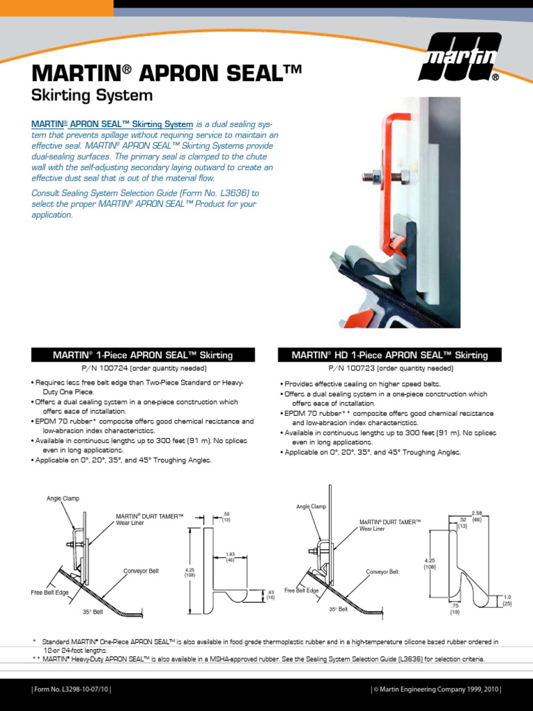 MARTIN® 1-Piece APRON SEAL™ Skirting (Normal, HD, & XHD) | PDF | Materials