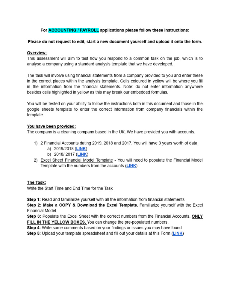 PAYROLL Specialist Assessment | PDF