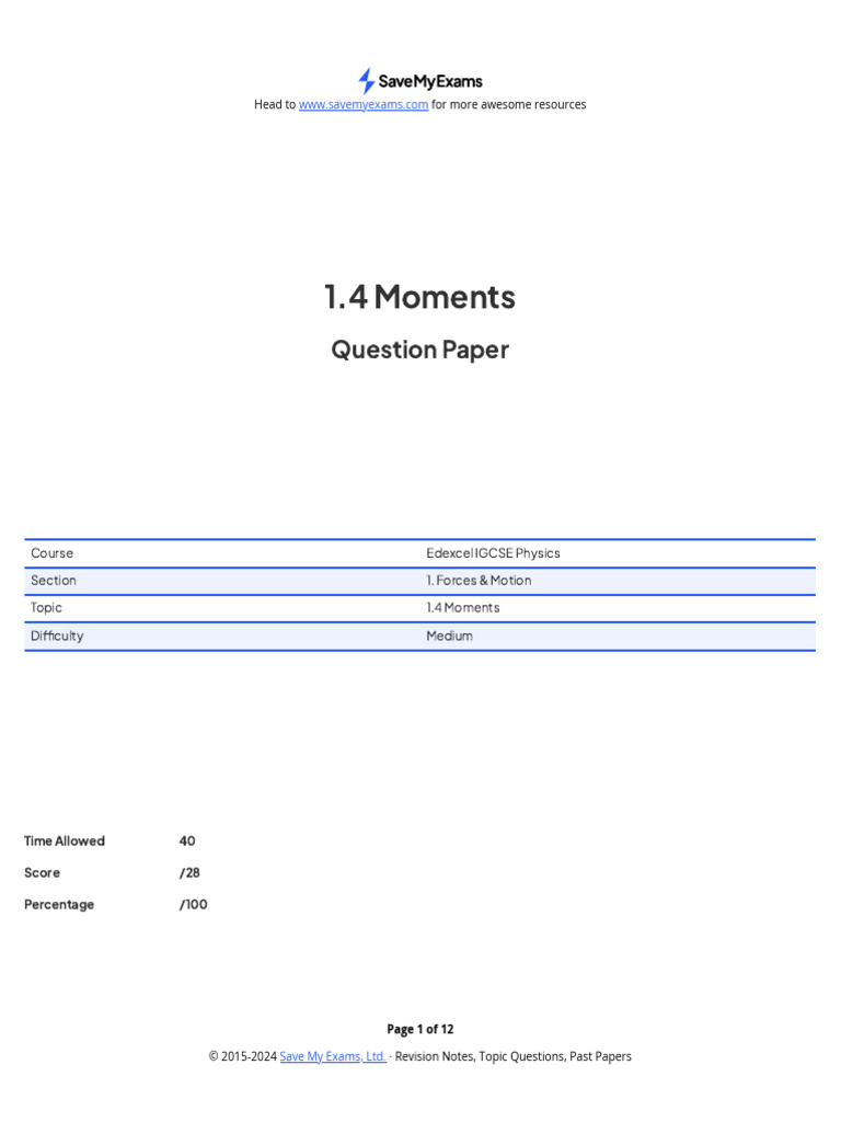 Moment - Medium | PDF | Force | Weight