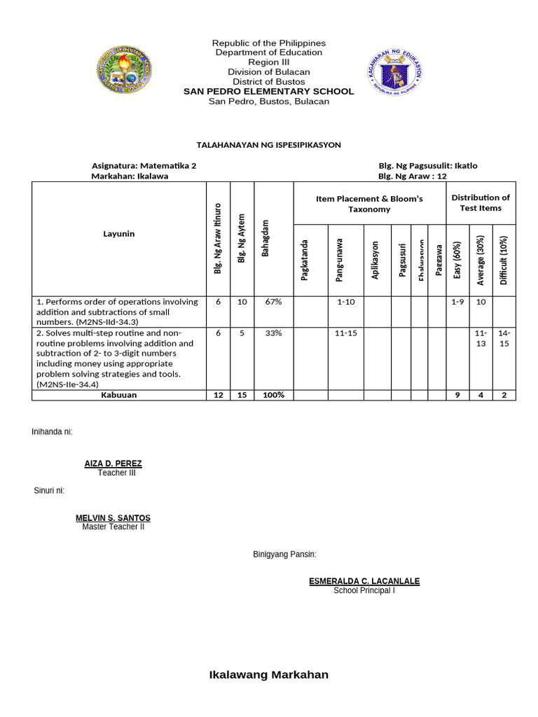 Math ST3 Q2 1 15 | PDF
