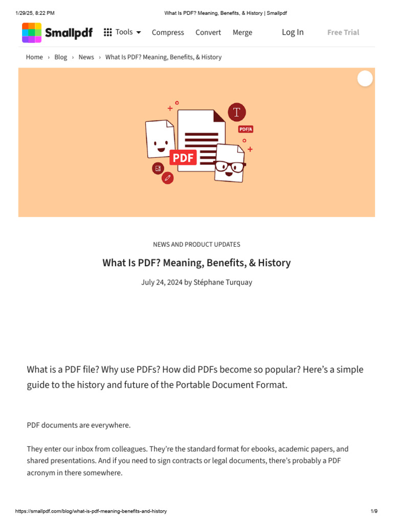 What Is PDF - Meaning, Benefits, & History - Smallpdf | PDF | Computing | Software