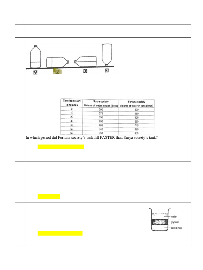 ASSET SAMPLE PAPER 5Gr 8 ANSWERS (6) | PDF | Flowers | Water