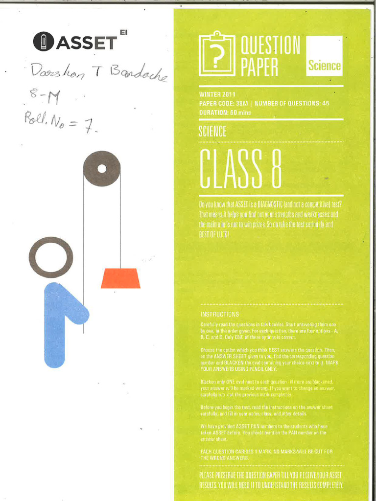 ASSET Sample Paper 1 Gr 8 WITH ANSWERS (3) | PDF