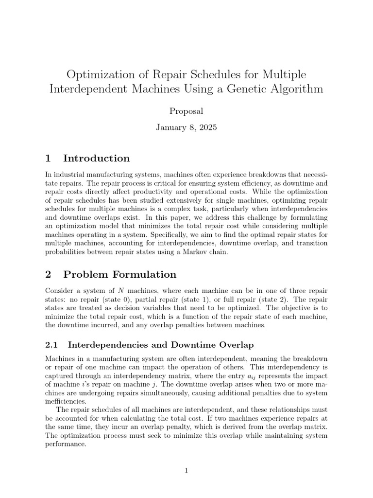 maintenance | PDF | Mathematical Optimization | Genetic Algorithm