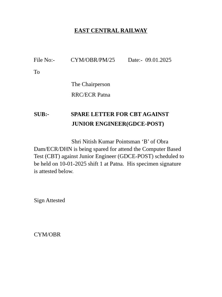 Spare Letter CBT | PDF