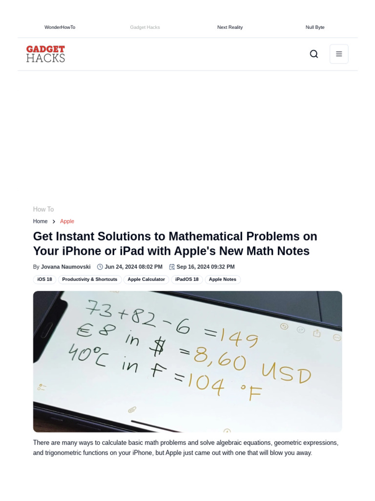 iOS 18 Math Solutions for iPhone | PDF | Ios | Byte