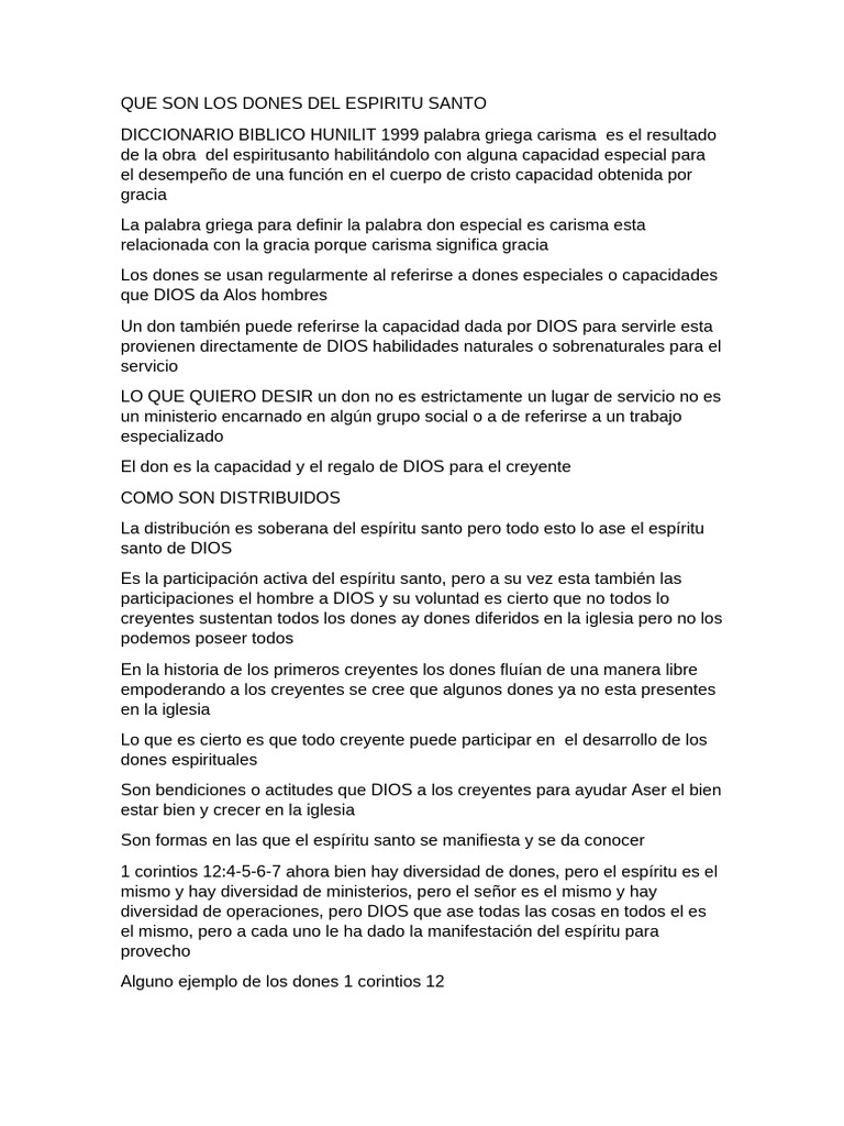 Dones del Espíritu Santo: Definición y Uso | PDF | Don espiritual ...