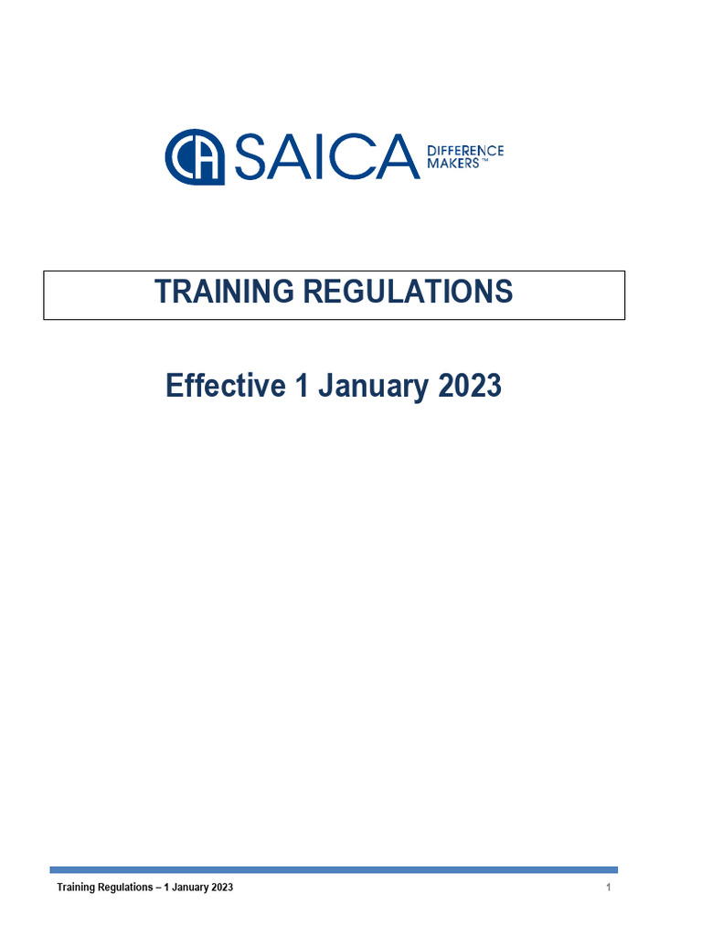 Training Regulations 1 Jan 2023 - Saica | PDF | Academic Degree | Justice