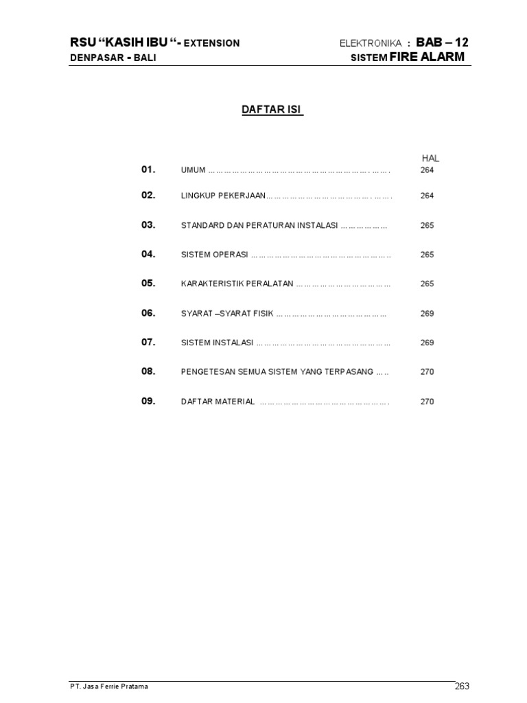 Contoh RKS Elektrikal - 12 Sistem Fire Alarm | PDF
