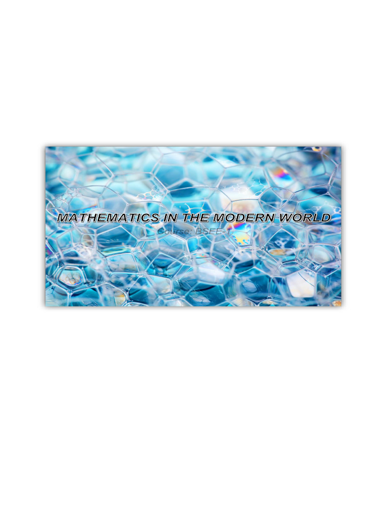 Mathematics in The Modern World | PDF | Set (Mathematics) | Variable (Mathematics)