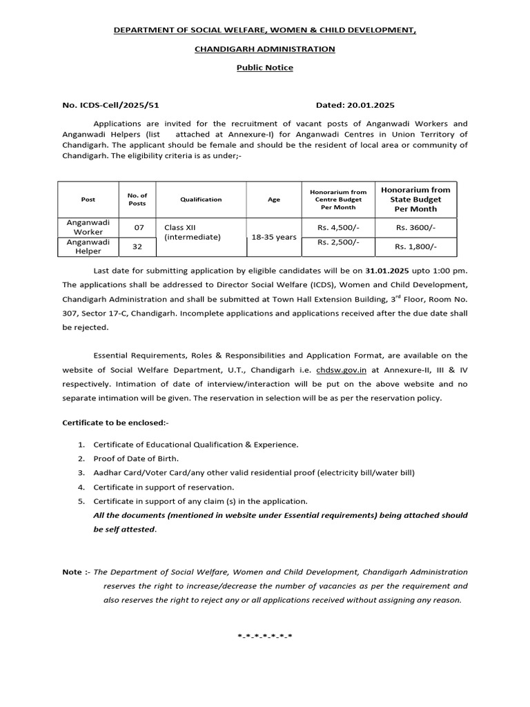 1737458941-Appointment_of_AWW_AWH (1) | PDF | Breastfeeding