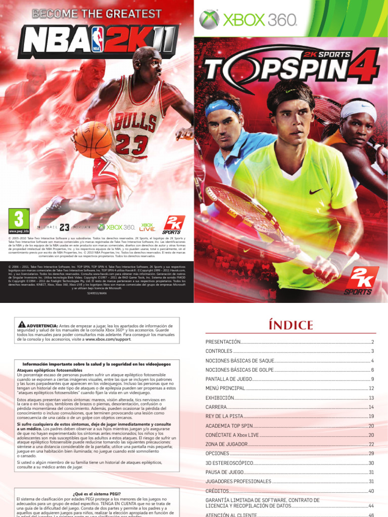 Topspin 4 360 Online Man Spa | PDF | Epilepsia | Xbox