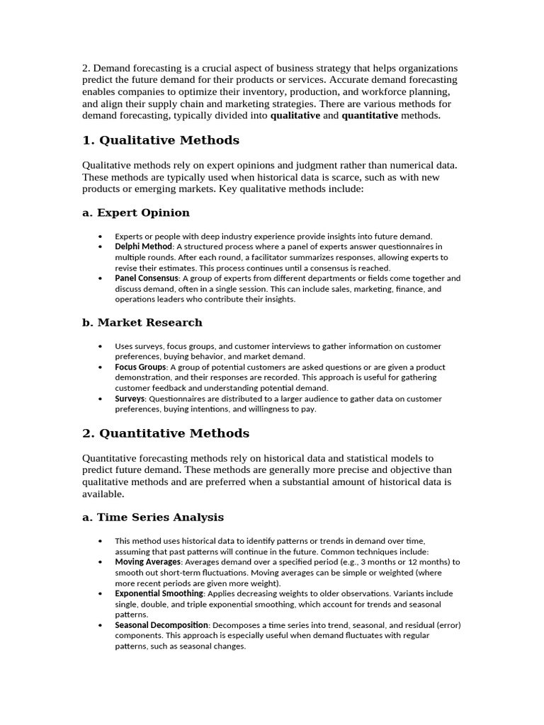 Demand Forecasting Methods Explained | PDF | Monopoly | Marginal Cost