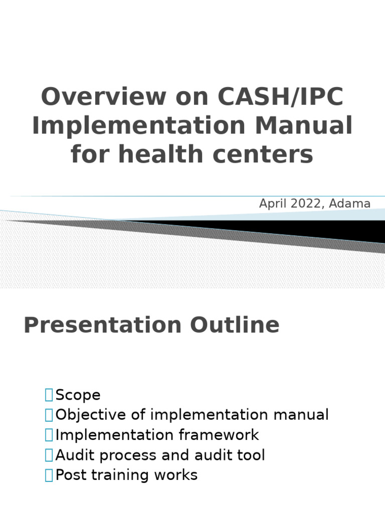 CASH-IPC Imp.manual Overview_draft (1) | PDF | Sanitation | Waste Management
