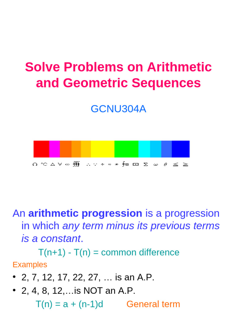 Arithmetic & Geometric Sequences Guide | PDF