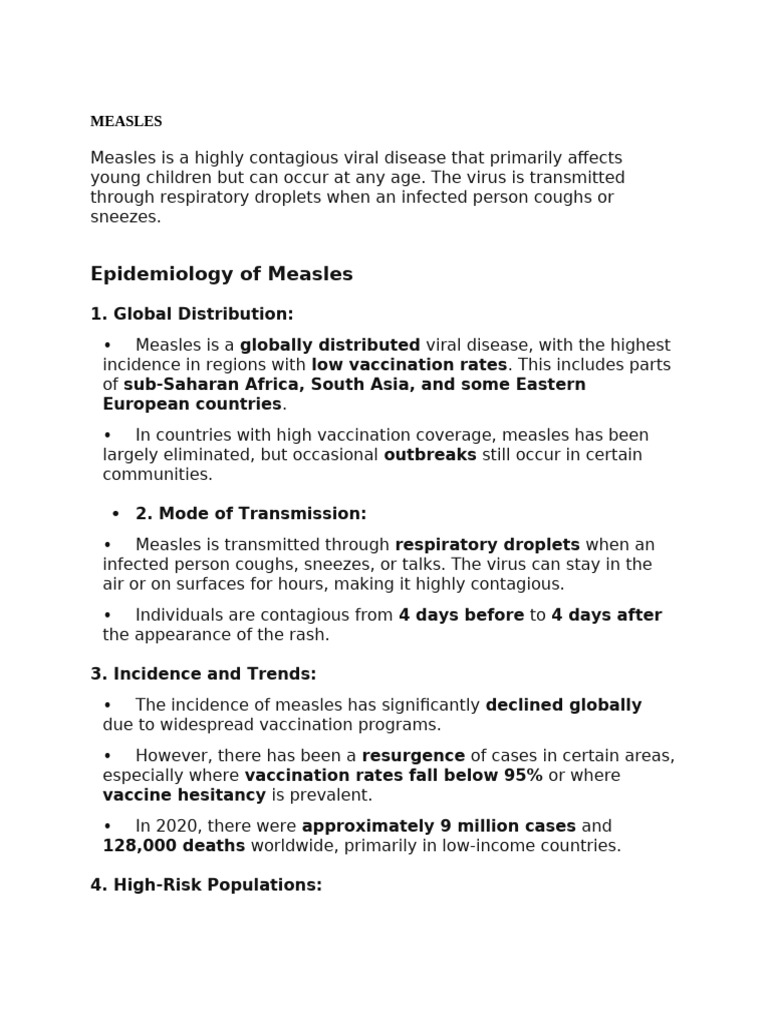 Epidemiology of Diseases | PDF | Measles | Hepatitis
