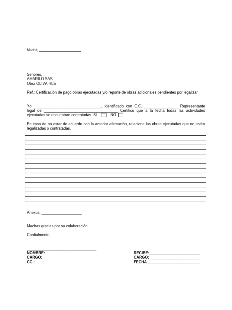 Memorando Adicionales | PDF