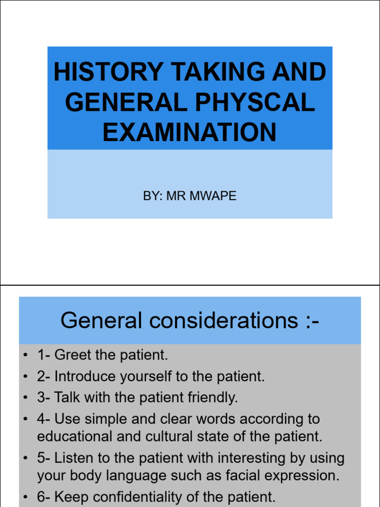 History Taking & Physical Examination Guide | PDF | Neck | Nail (Anatomy)