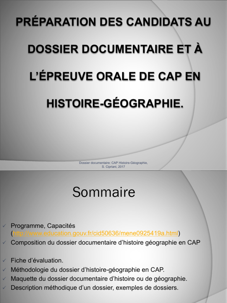 Dossier CAP Histoire-Géographie: Guide Oral | PDF | Géographie ...