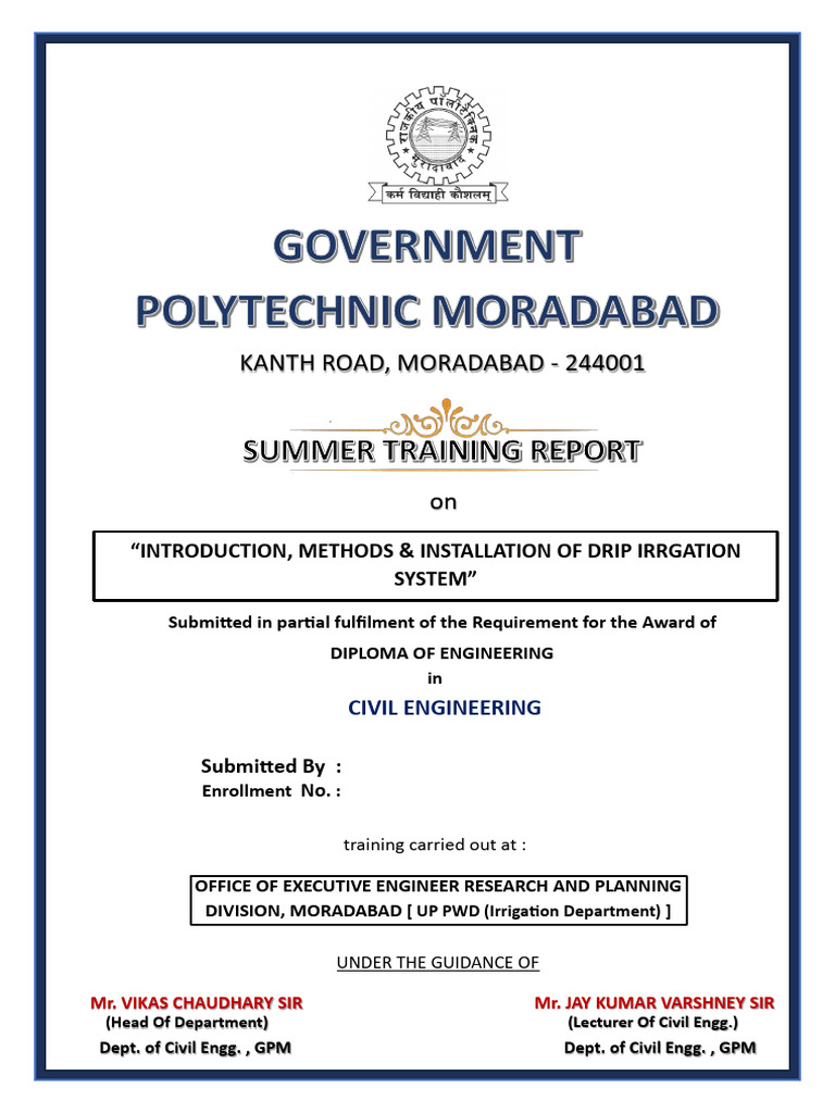 Irrigation Dept (Training File) | PDF | Irrigation | Water Conservation