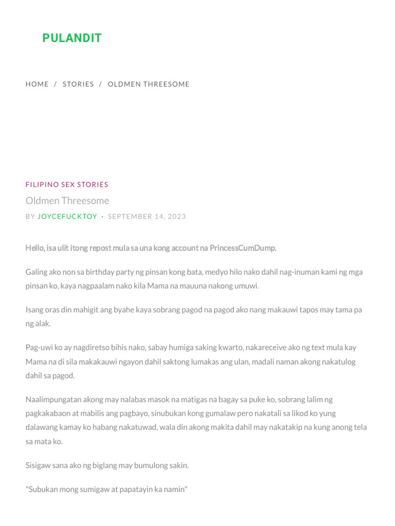 Oldmen Threesome by Joycefucktoy - Pulandit - Com - Sex Story | PDF