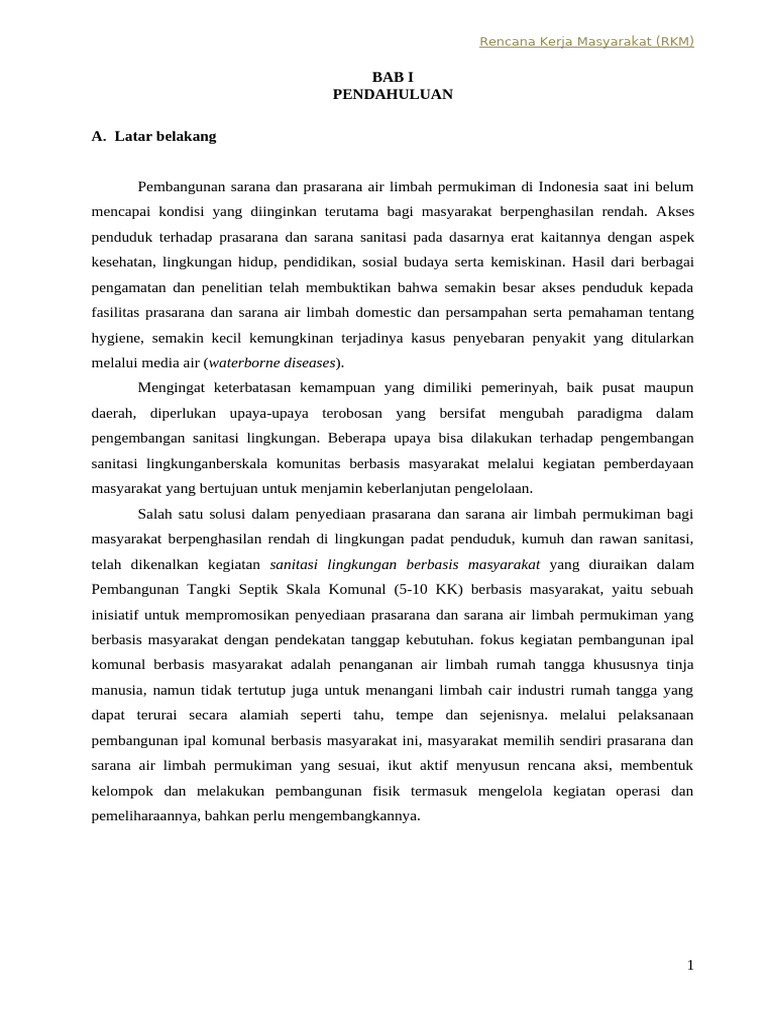 Isi RKM (Bab 1 - Bab 6) | PDF