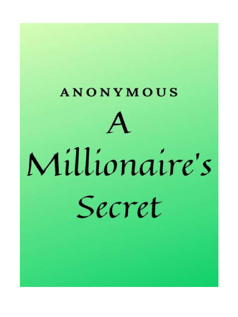 A Millionaires Secret | PDF