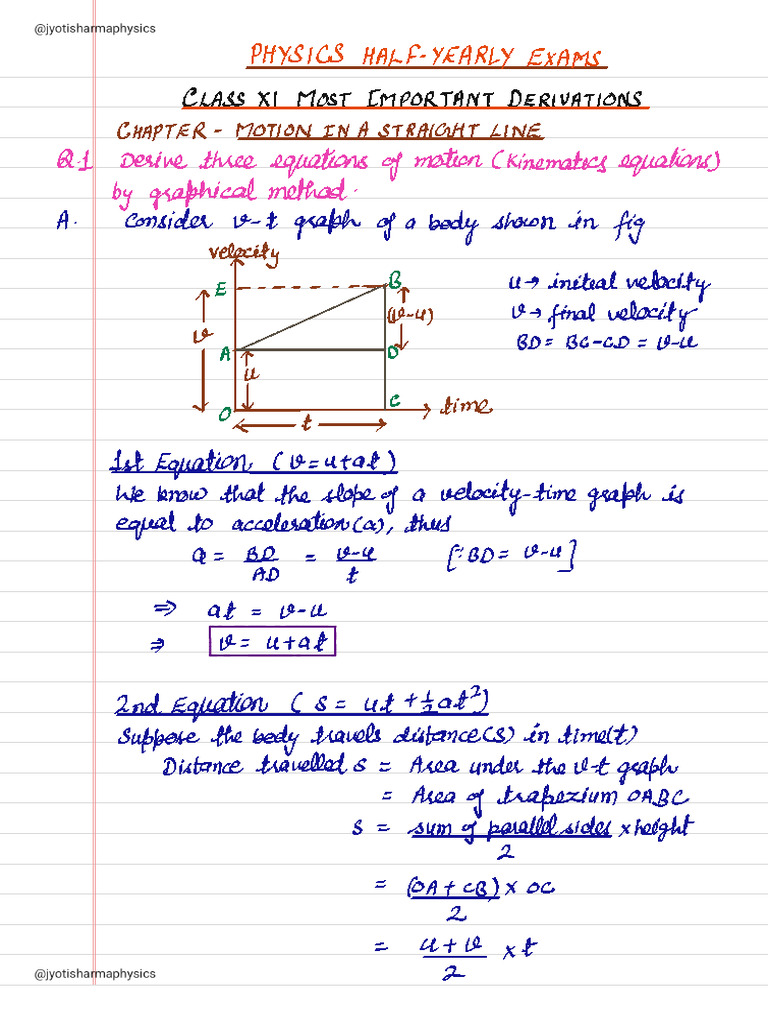 Class 11th Derivation Term 1 | PDF