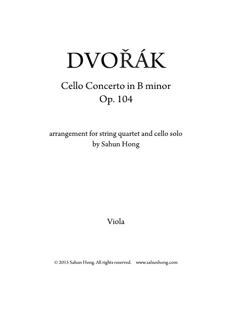 Dvorak Viola Concerto Violoncelo | PDF
