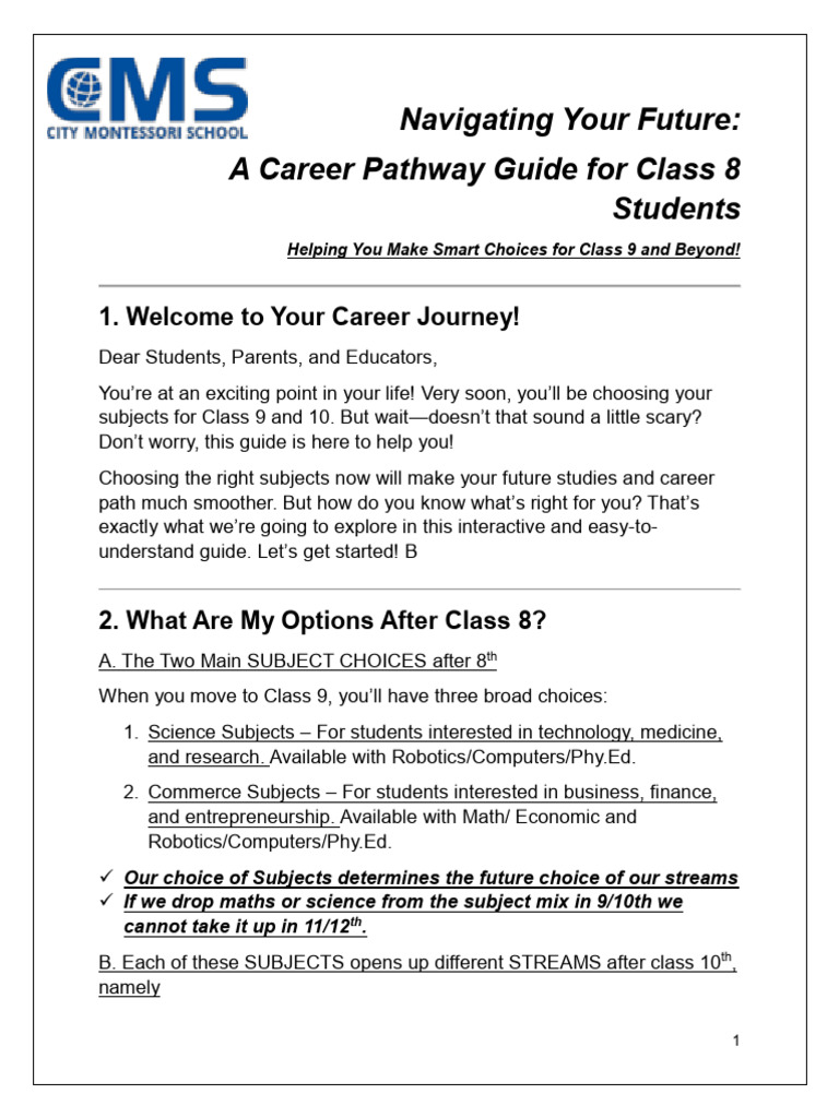 Navigating Your Future Class 8 Cms Mahanagar | PDF | Artificial Intelligence | Intelligence (AI ...