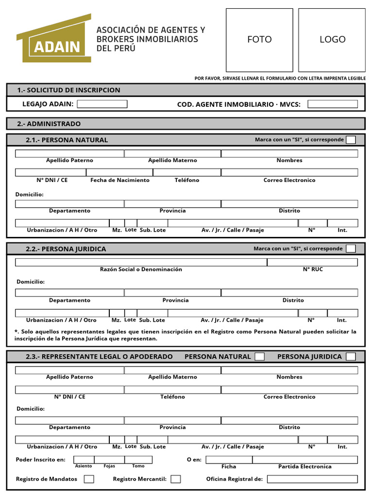 Ficha de Inscripcion · Adain Peru 2022 (1) | PDF Ficha de Inscripcion · Adain Peru 2022 (1) | PDF