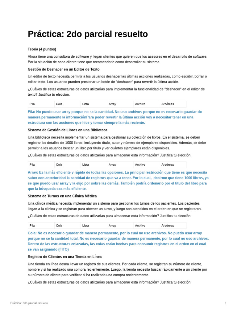 PraÌ Ctica 2do Parcial Resuelto | PDF | Archivo de computadora | Software