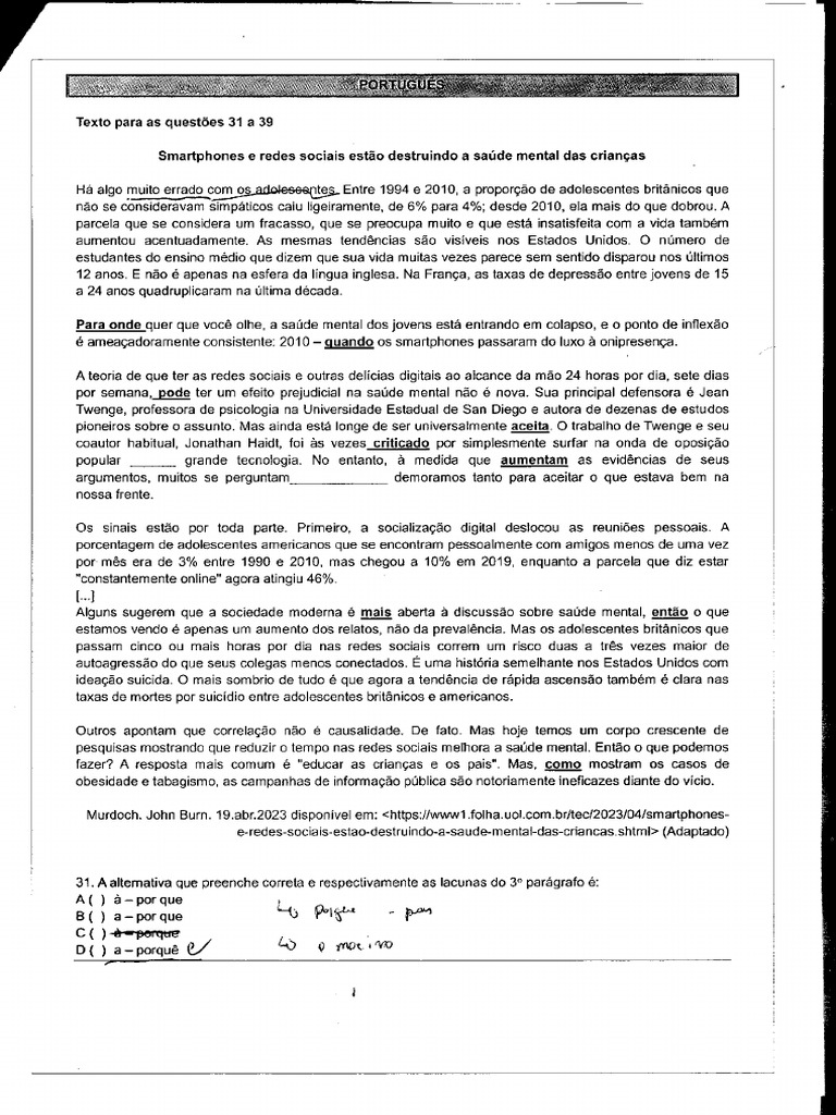 Prova Ibam Indaial 2023 Professor | PDF