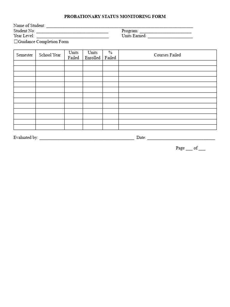 Monitoring Form | PDF
