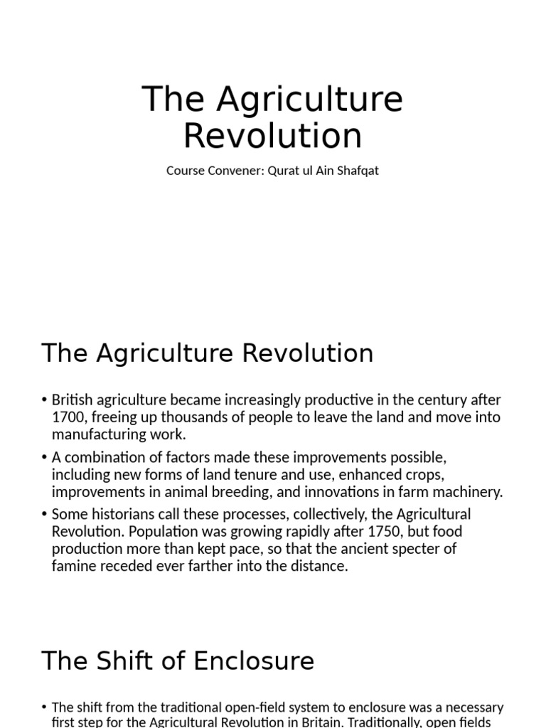 3 - The Agriculture Revolution | PDF | Agriculture | Enclosure