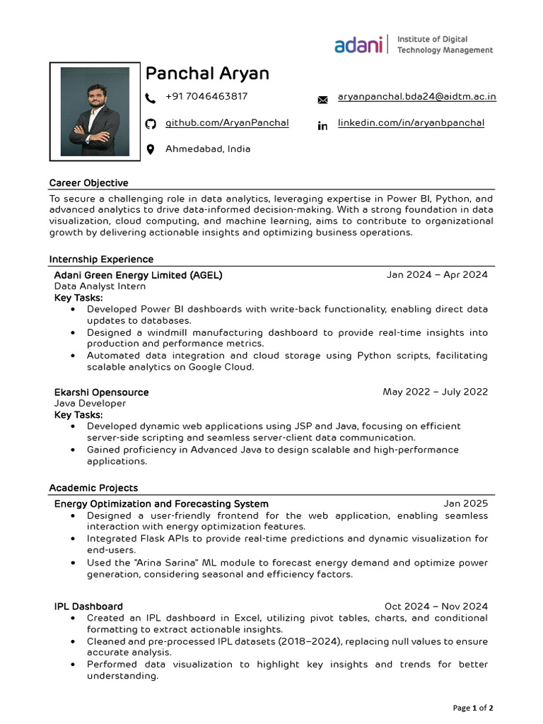 Aryan Panchal Adani | PDF | Analytics | Cloud Computing