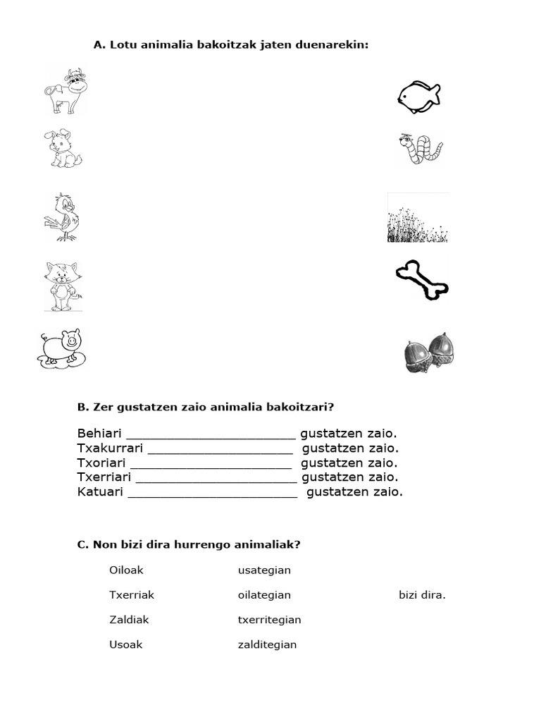 Animaliak Eta Janaria | PDF