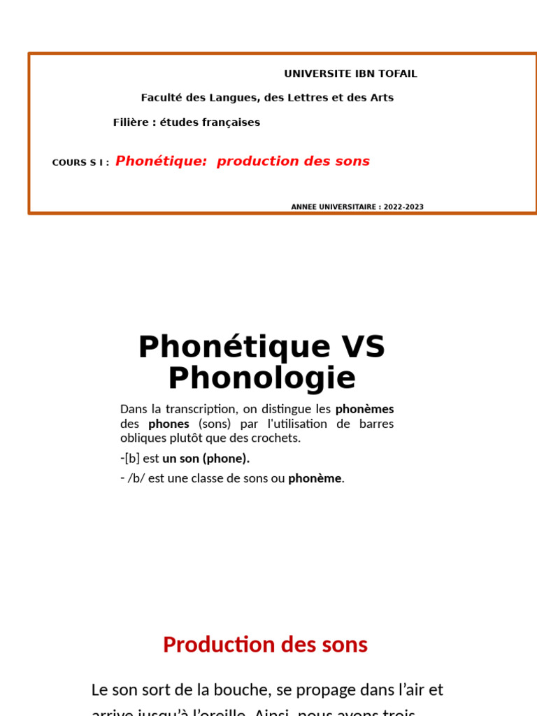 Introduction à la Phonétique | PDF | Phonétique | Son