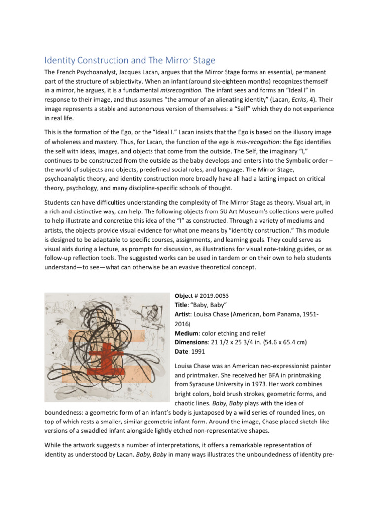 Identity Construction and The Mirror Stage | PDF
