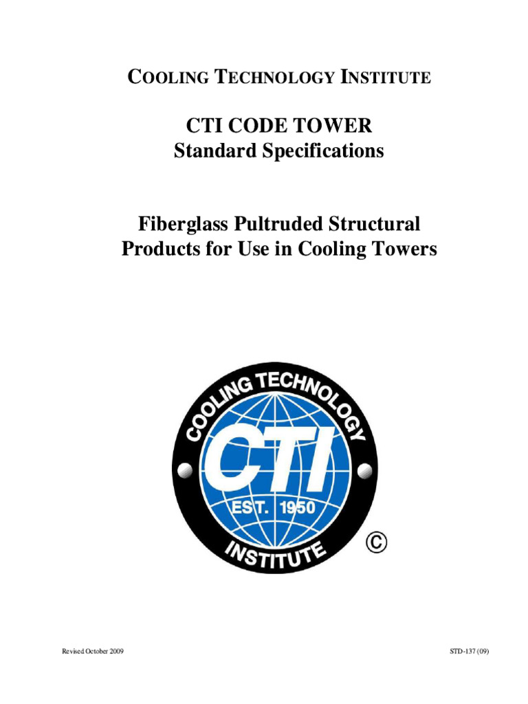 CTI STD 137 2009fiberglass Pultruded | PDF | Fiberglass | Composite ...