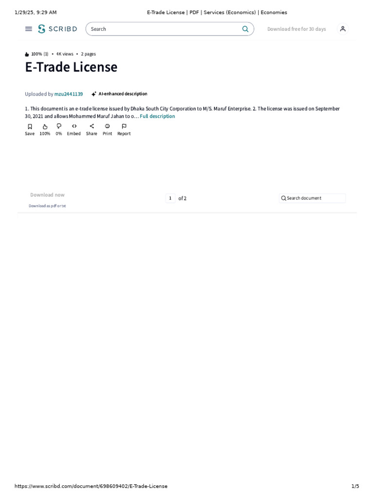 E-Trade License _ PDF _ Services (Economics) _ Economies | PDF | Scribd ...