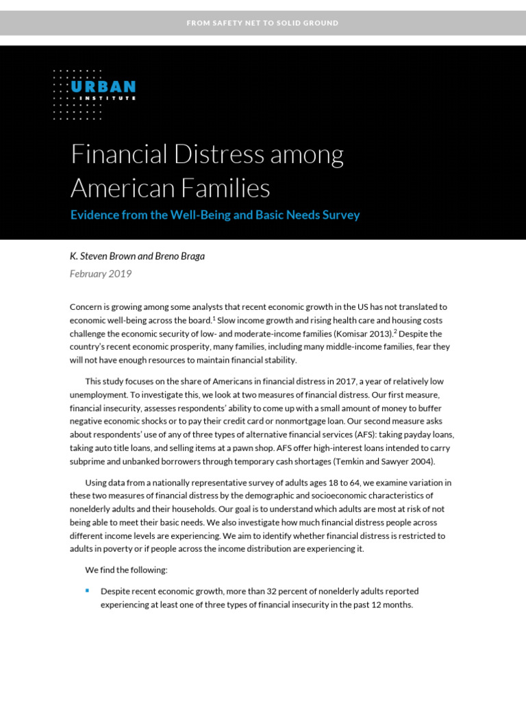 Financial Distress Among American Families 2 | PDF | Debt | Loans