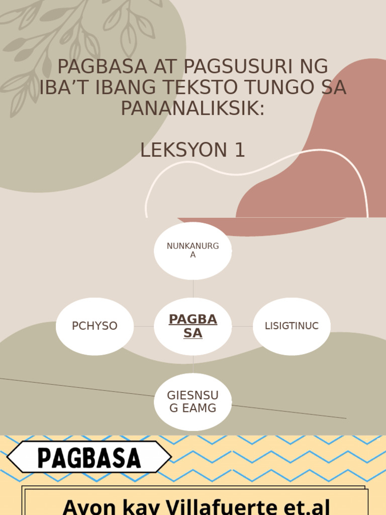 Pagbasa Kahulugan NG Pagbasa | PDF