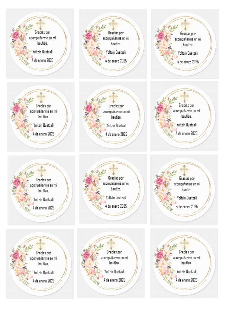 Calcomania Bautizo - 014321 | PDF