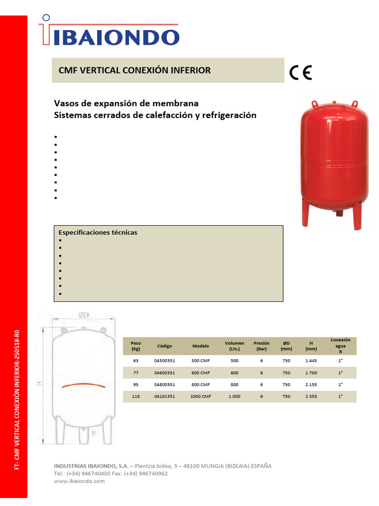 FT CMF Vertical Conexion Inferior 250518 r0 | PDF | Transferencia de calor | Ingeniería ...