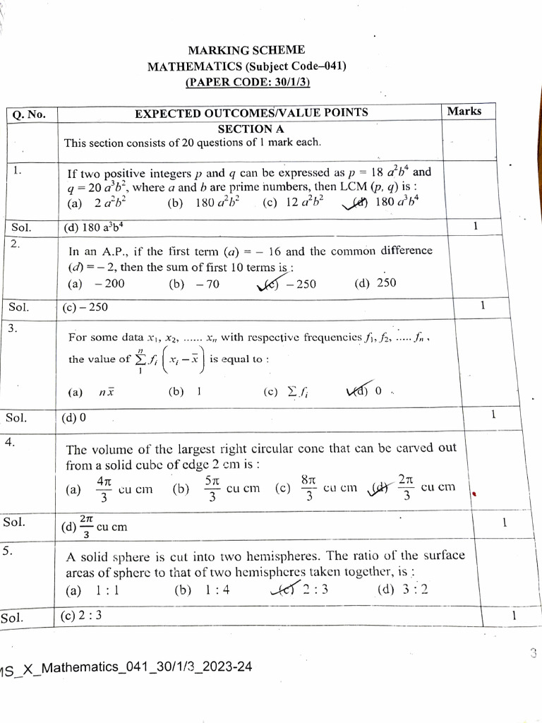 Class 10 Set 3 2023-2024 | PDF | Circle | Polynomial